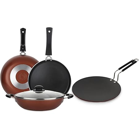 Buy STEREN IMPEX 5 Piece GREBLON Aluminum Non Stick Cookware Set with ...