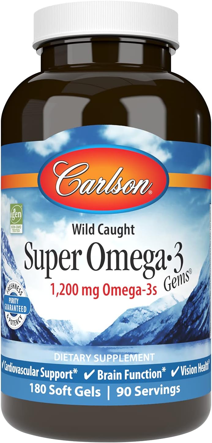 Amazon.com: Carlson - Super Omega-3 Gems, 1200 mg Omega-3 Fatty Acids ...