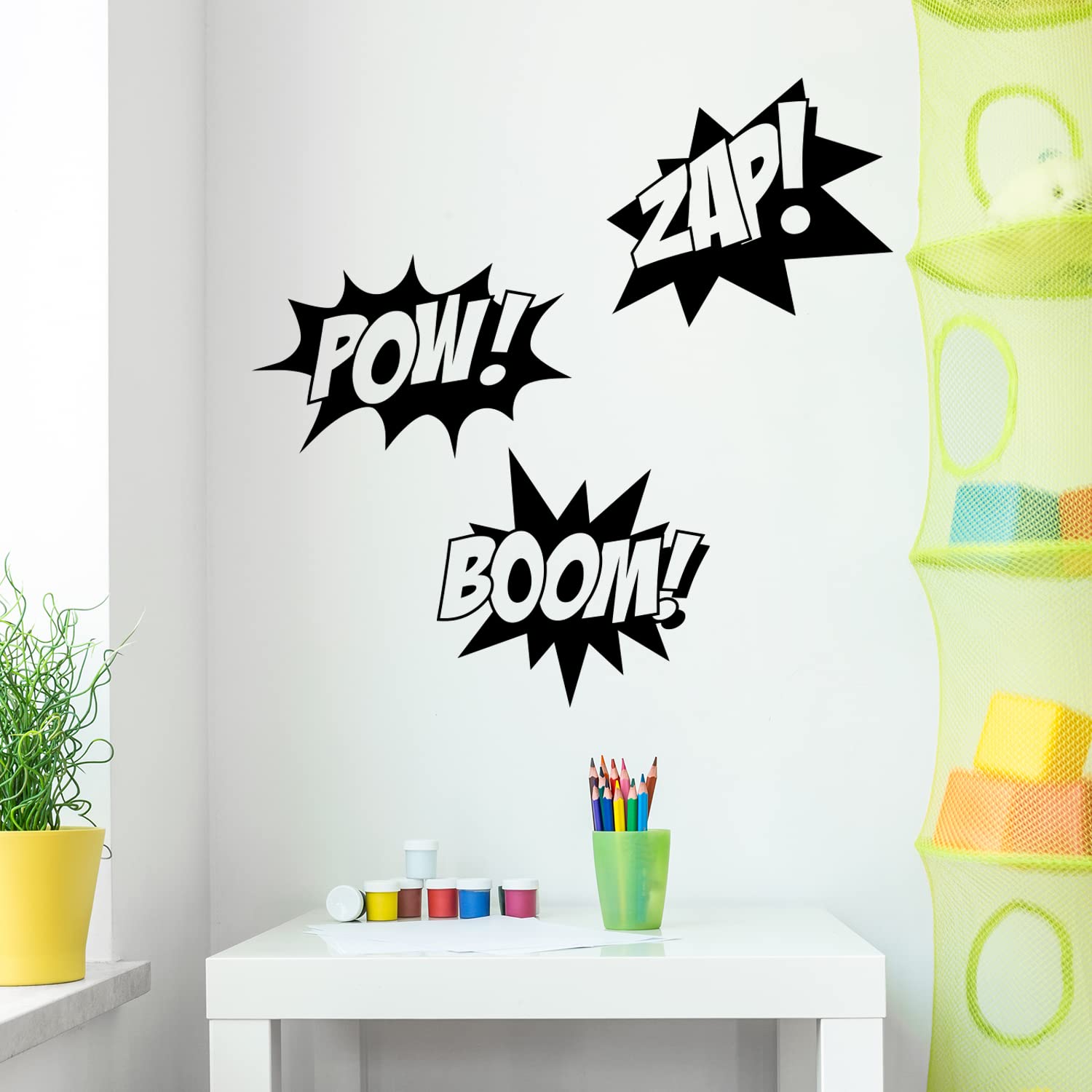 Amazon.com: Vinyl Wall Art Decal - Boom Zap Pow - 12" x 27" - Trendy ...