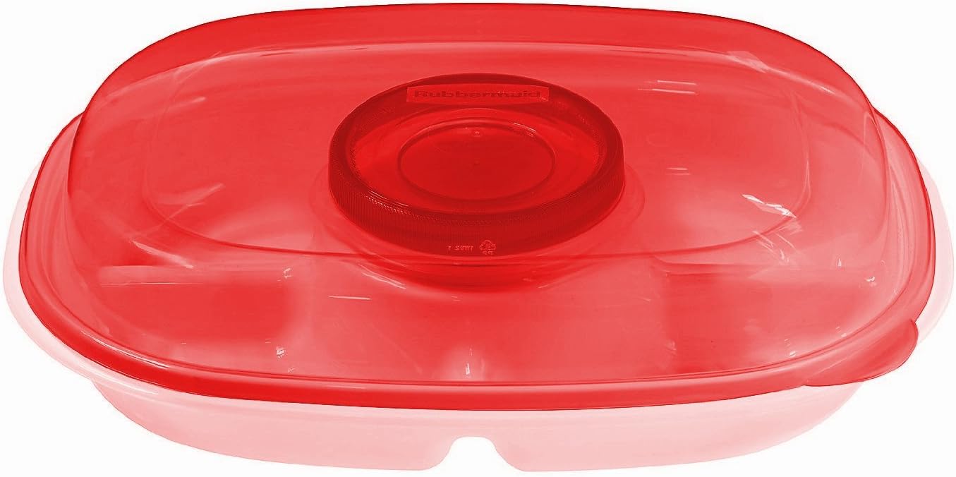 Amazon.com: Rubbermaid Party Platter, 4-Piece Value Pack, Clear/Red ...