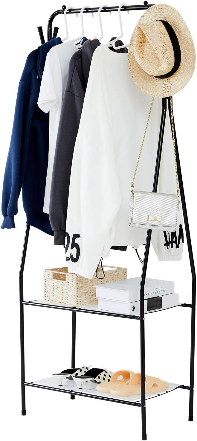 Amazon.com: YOUDENOVA Small Clothes Rack, Freestanding Clothing Garment ...