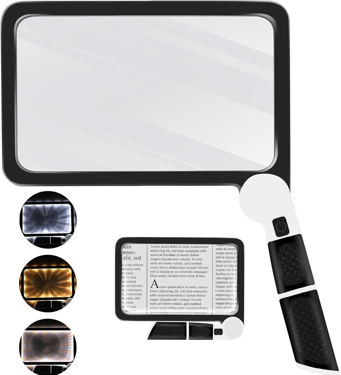 5X Sheet Magnifying Glass with Led Light, Ultra Bright Led Full Page ...