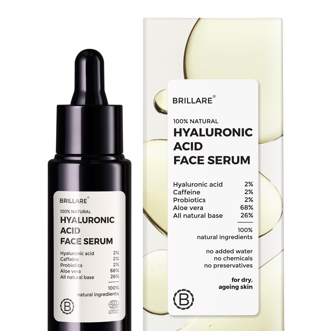 Brillare 2% Hyaluronic Acid Serum, Anti-ageing & Fine Lines, Intense ...