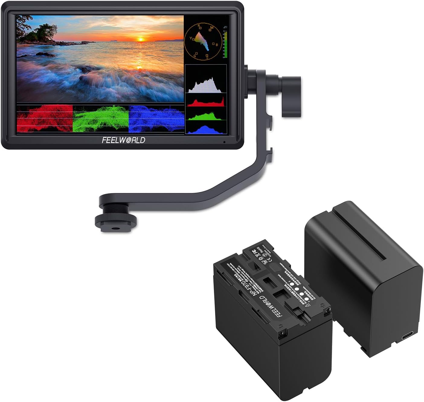 Amazon.com : FEELWORLD FW568 Camera Monitor with 2 x F970 6600mAh ...