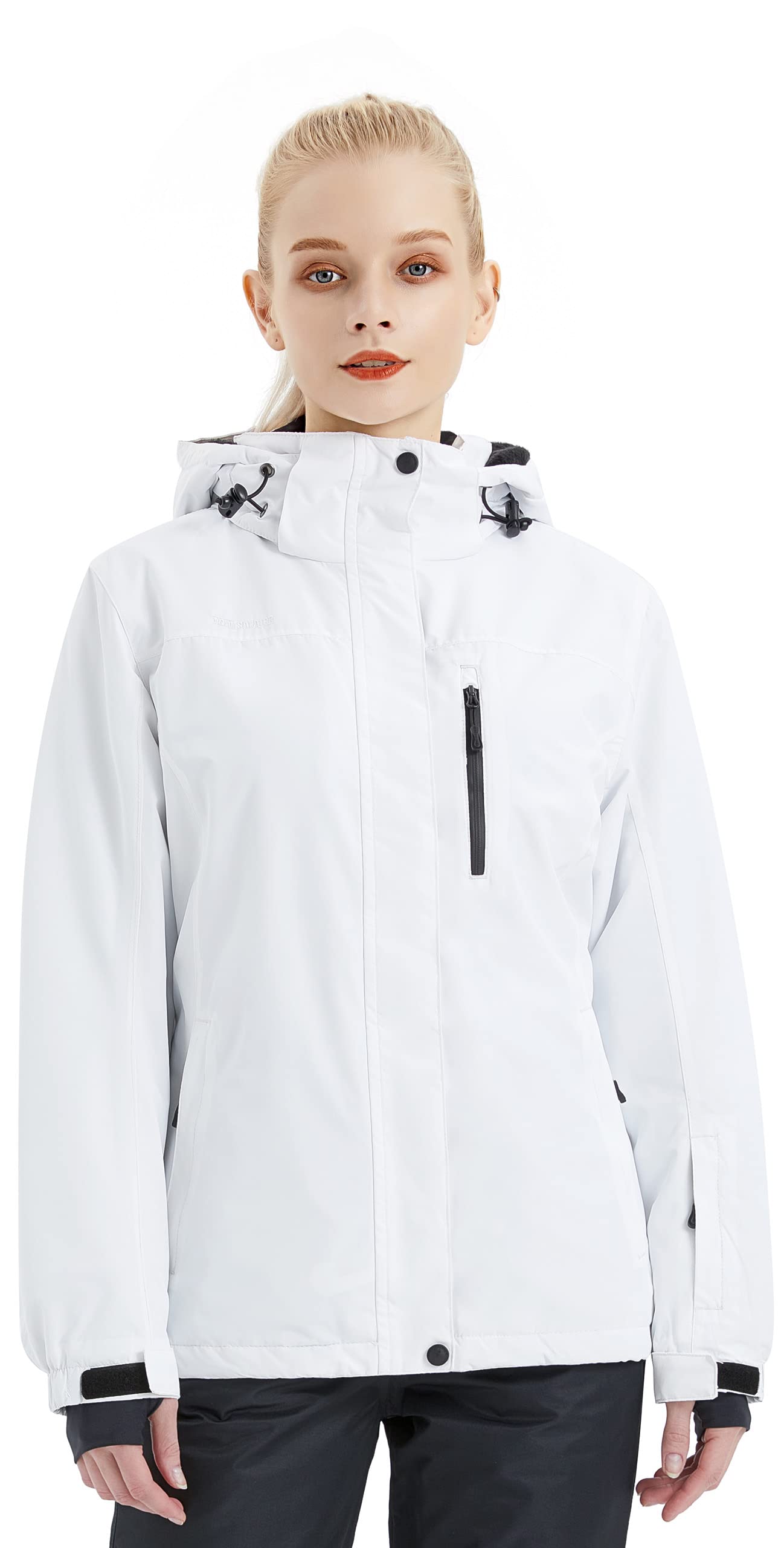 FREE SOLDIER Women's Waterproof Ski Snow Jacket Fleece Lined Warm ...