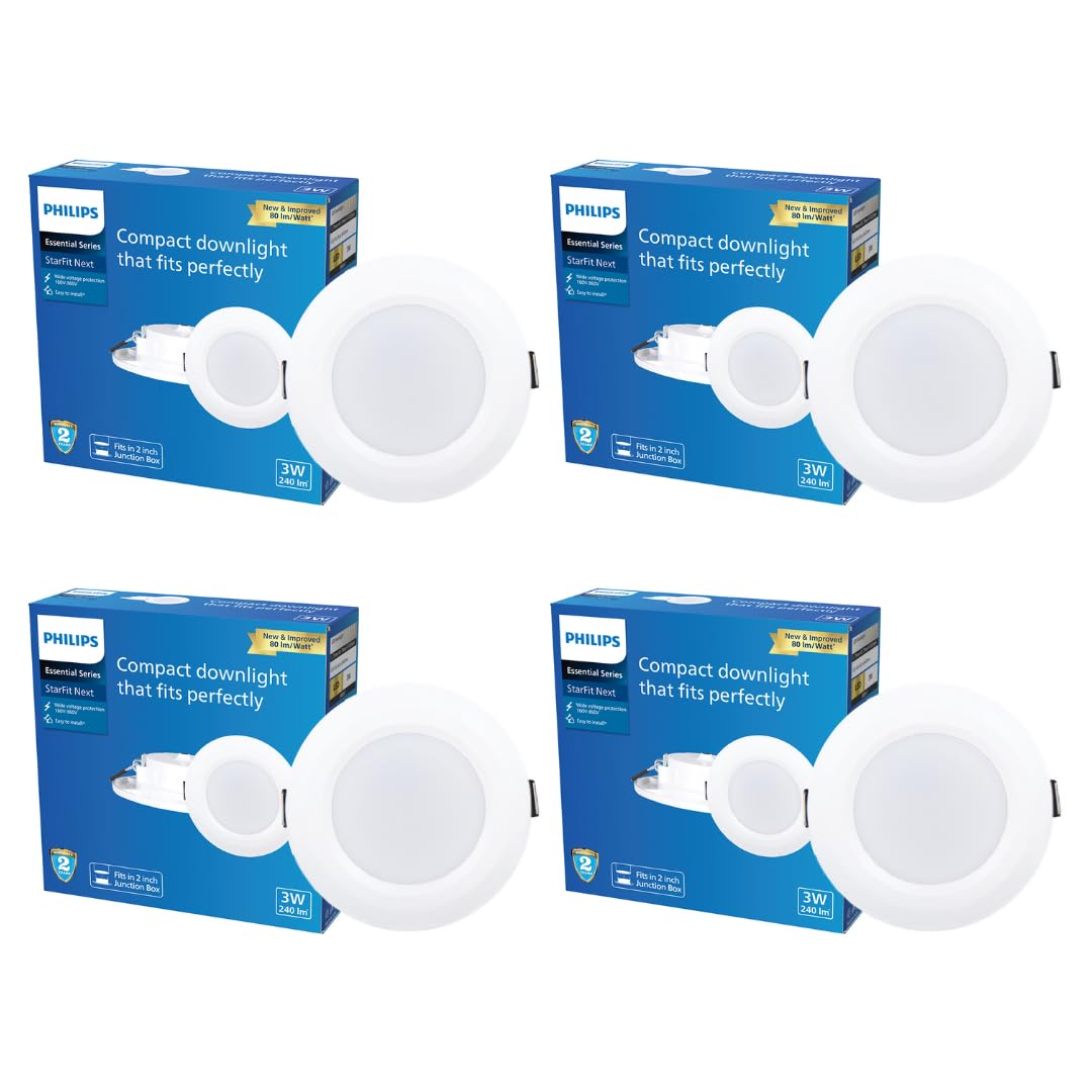 Buy Philips 3 Watt Starfit 2 inch Concealed JB Ceiling Light| for Both ...