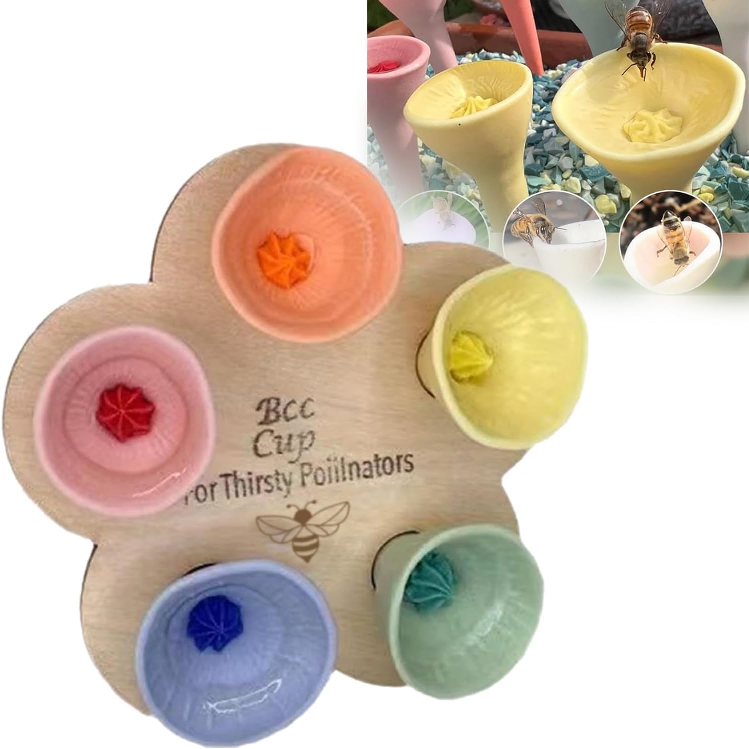 Bee Insect Drinking Cup for Garden, Bee Cups for Thirsty Pollinators ...