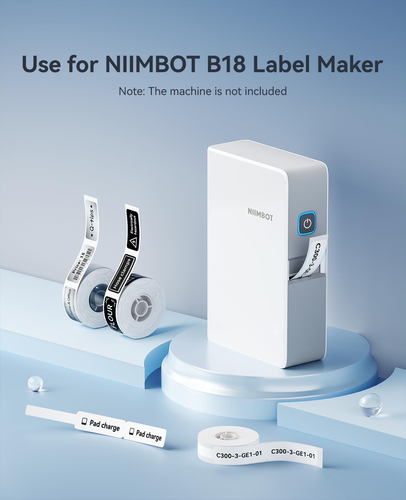 Snapklik.com : NIIMBOT B18/N1 Thermal Transfer Labels 0.55" X 3.35"