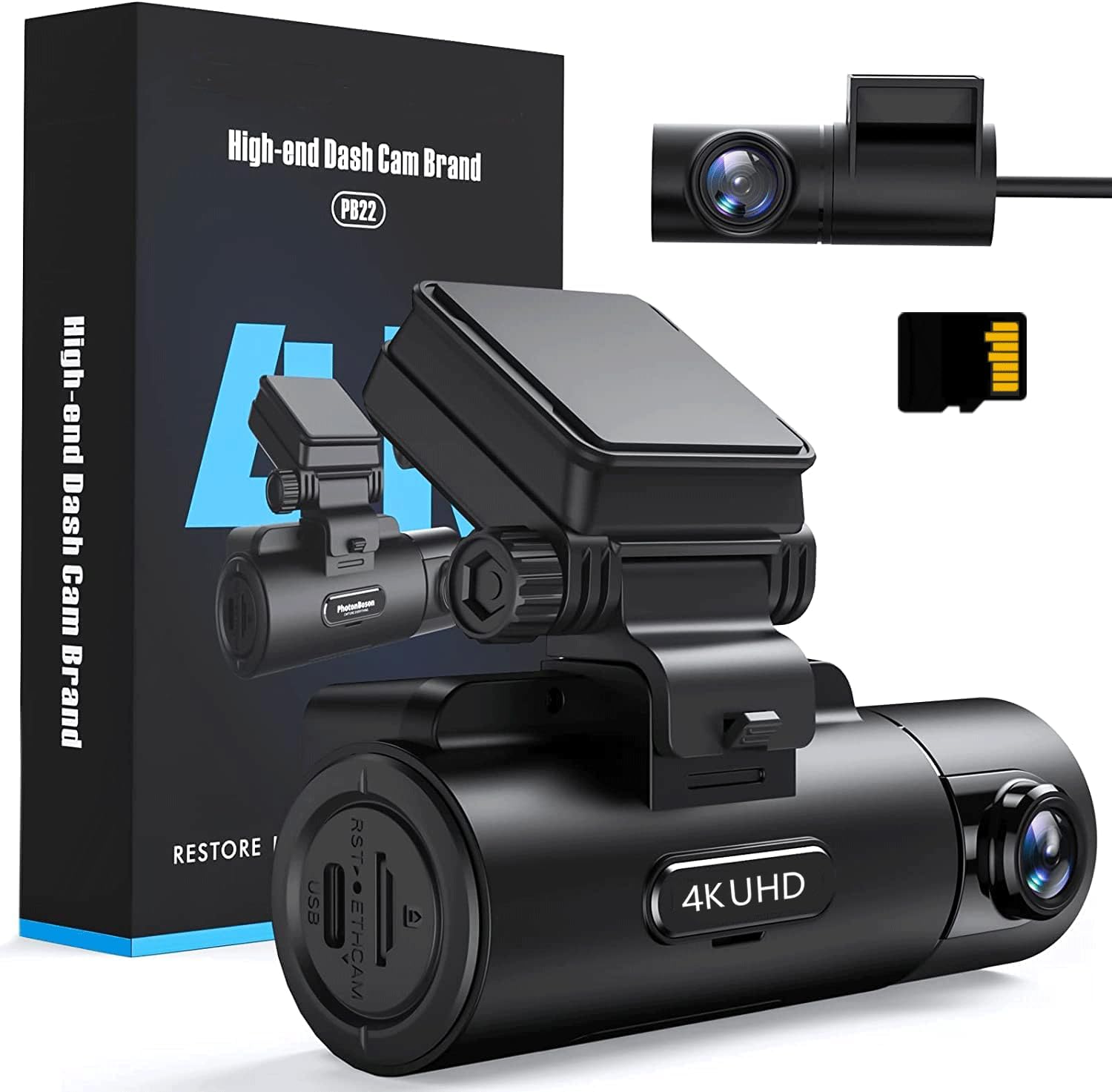 Amazon.com: Dual Dash Cam 4K Front and 2K Rear, Full HD Dash Camera for ...