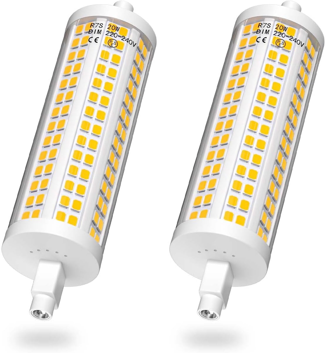 Bonlux 20W R7s Bulb 118mm LED Dimmable Natual White 4000K, Replacement ...