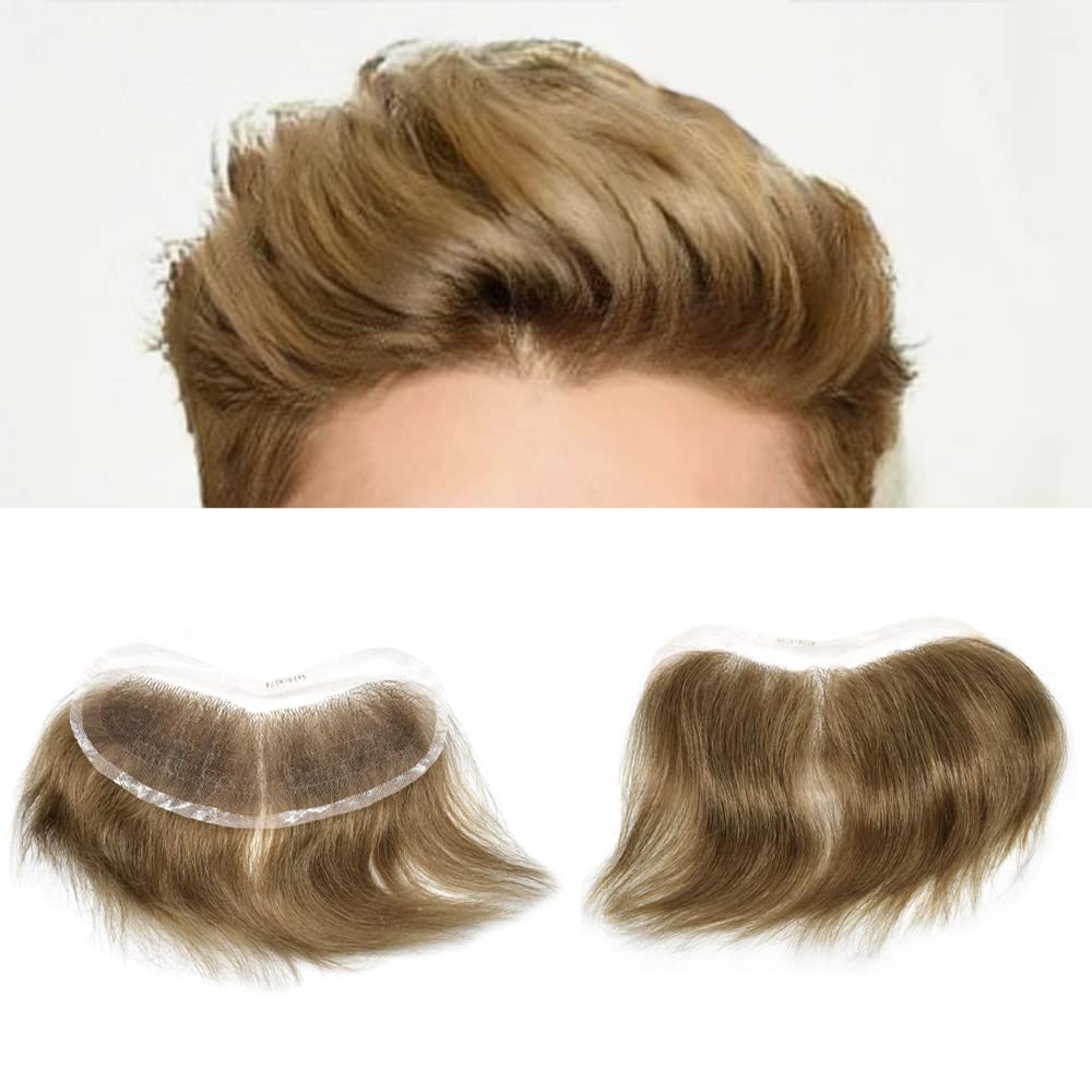 Amazon.com : Curve Hair Mens Frontal Hair Piece Topper for Receding ...