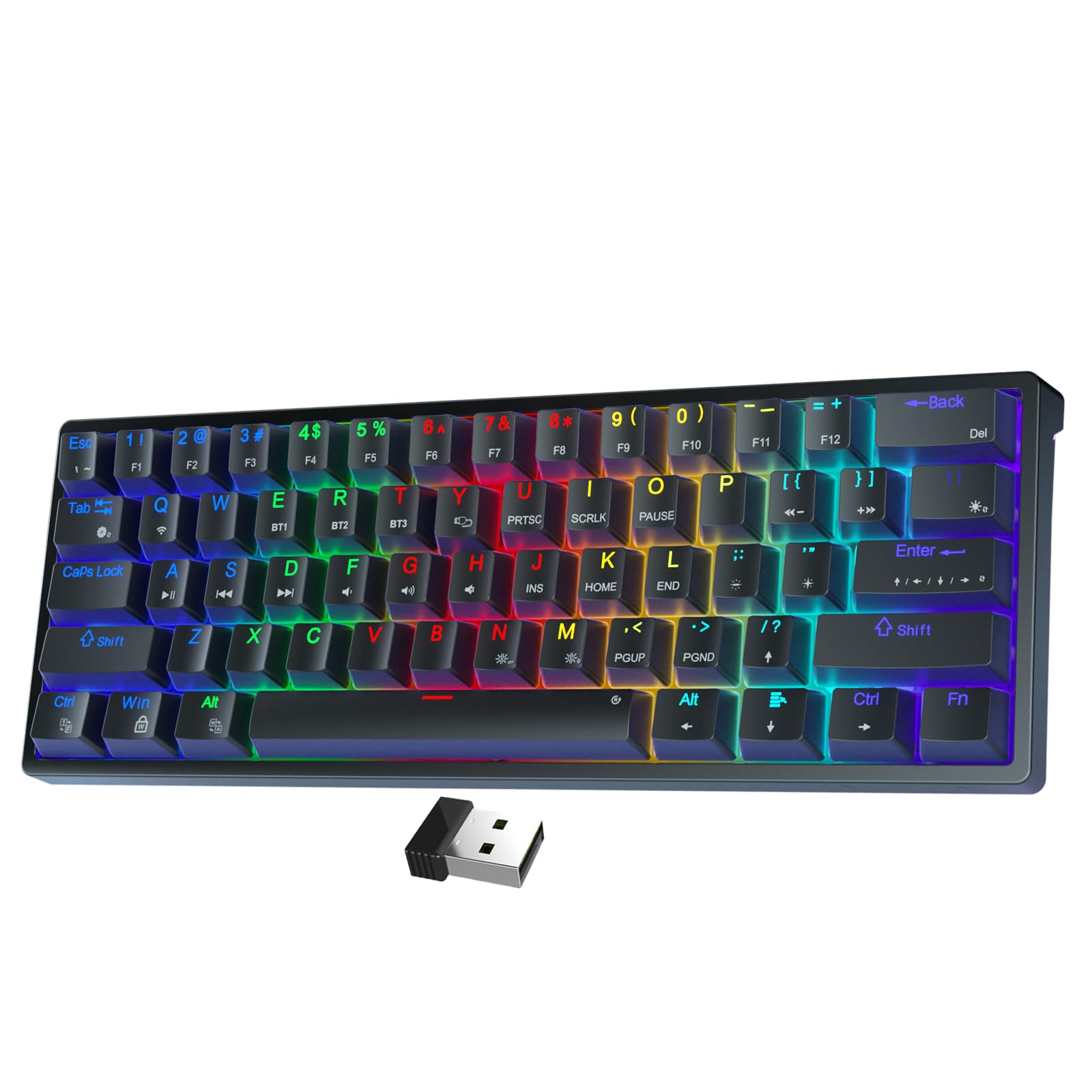 Buy SOLAKAKA SK961 Black Wireless Gaming Keyboard 60 Percent RGB ...