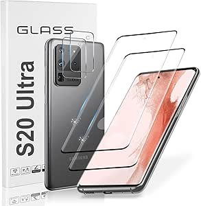 Amazon.com: Premium [2+2 Pack] for Samsung Galaxy S20 Ultra 9H Hardness Tempered Glass Screen ...