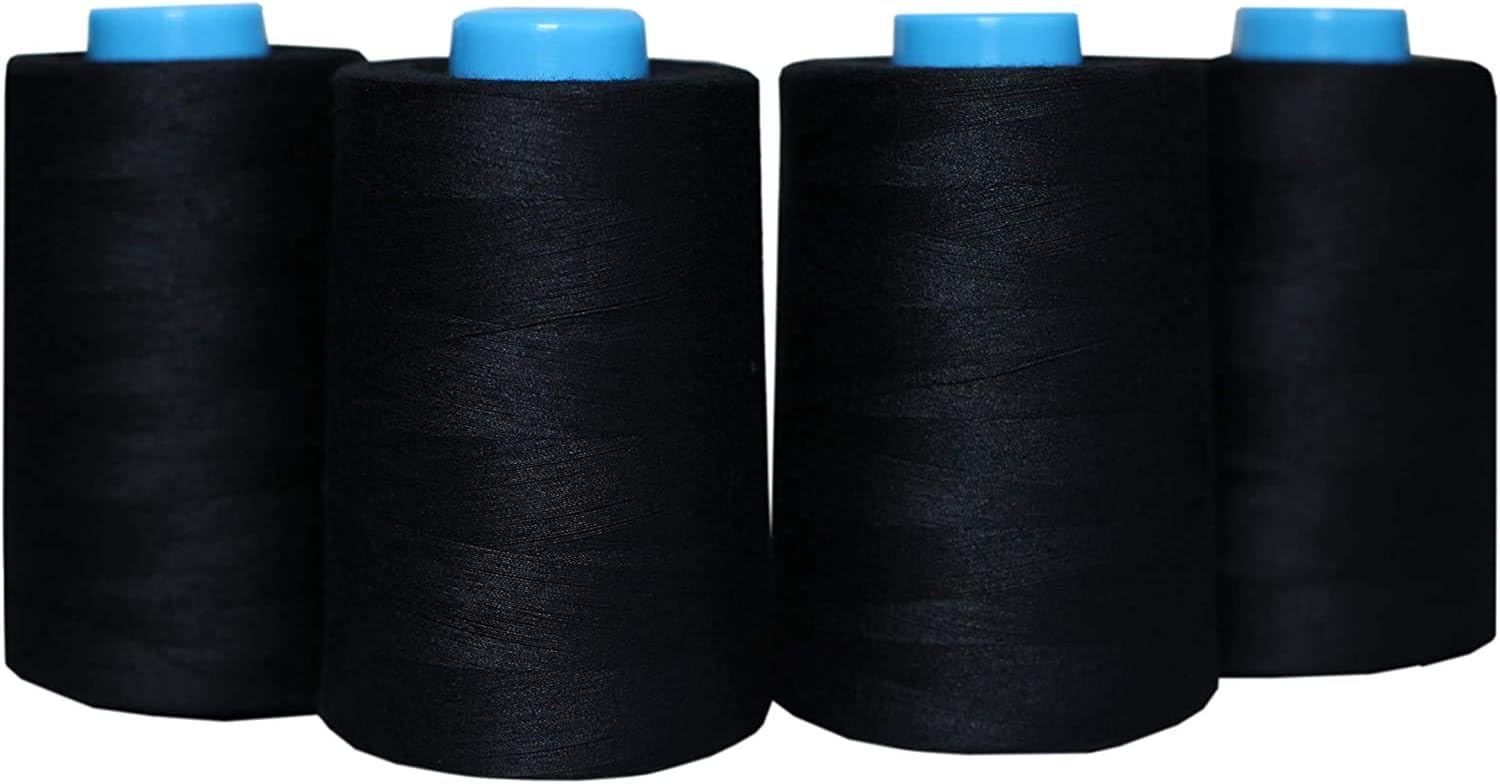 Amazon.com: 4 Pack of 3000 Yards(12000 Total) Black Serger Sewing ...