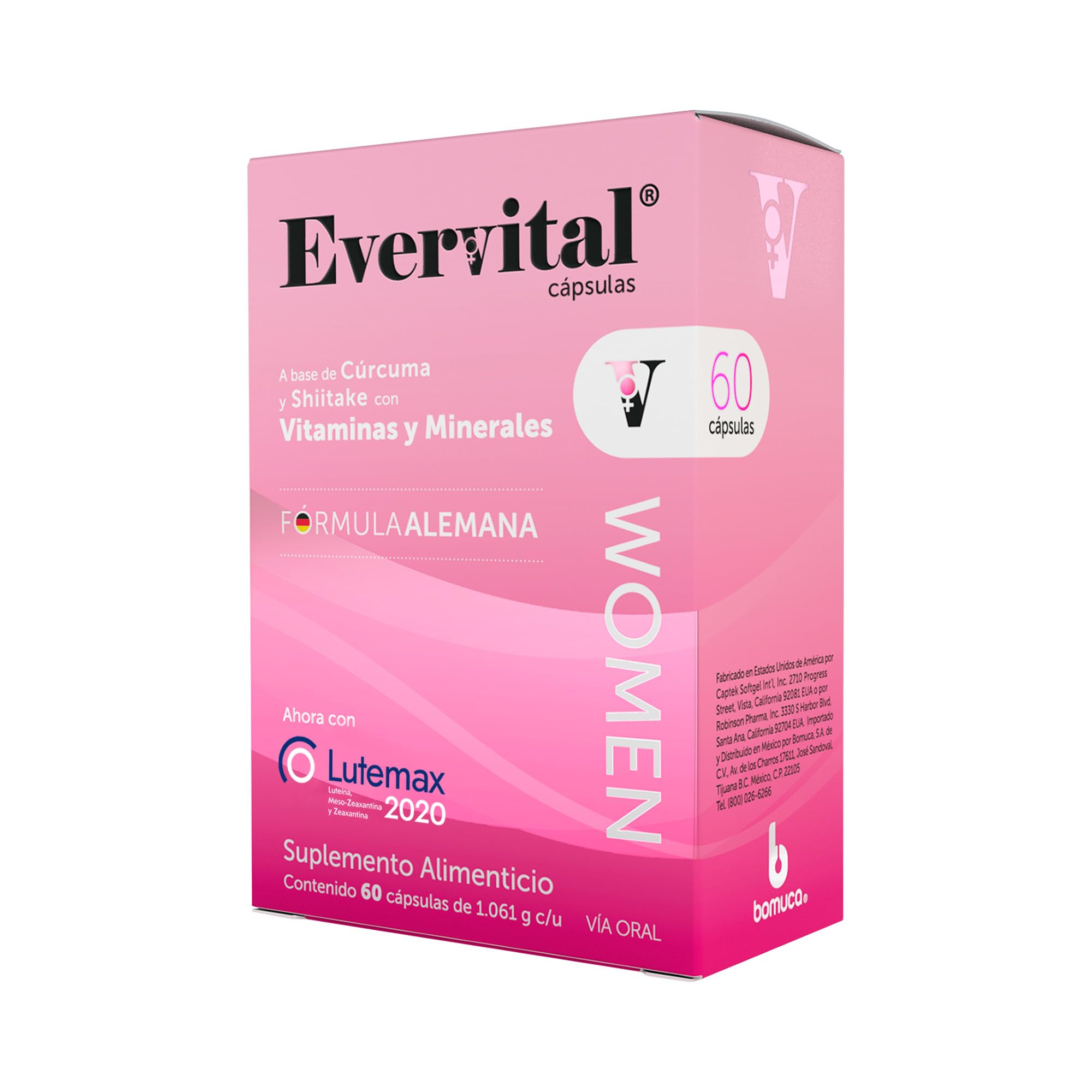 BOMUCA - Evervital Women 60 Cápsulas | Suplemento Alimenticio | A base ...