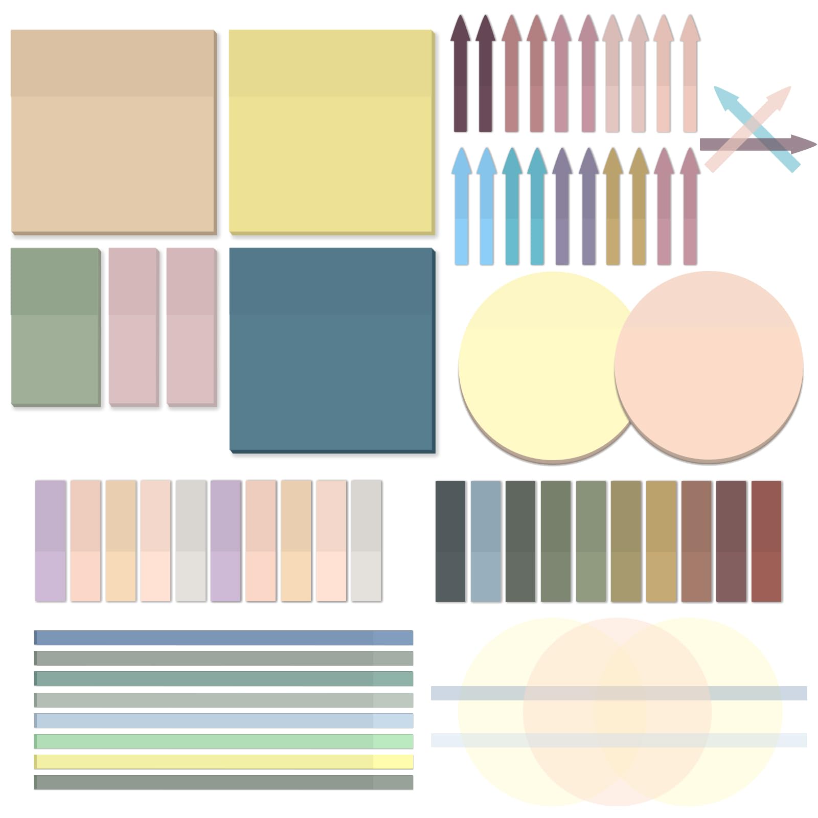 Amazon.com : Temiary 1180Pcs Transparent Vintage Sticky Notes ...