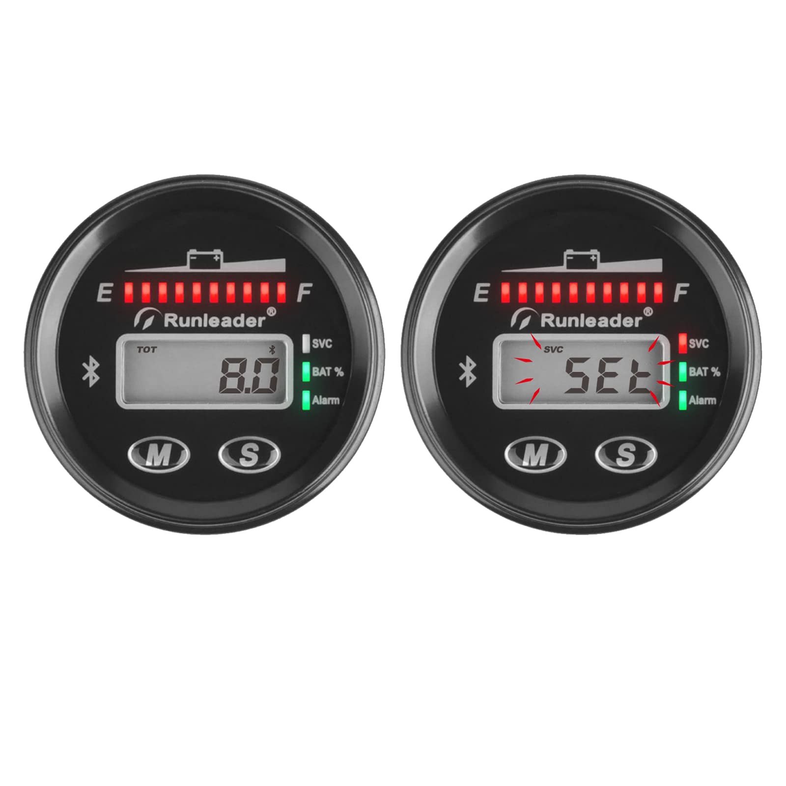 Amazon.com: Runleader 2 Pieces 12V to 48V Bluetooth LED Battery ...