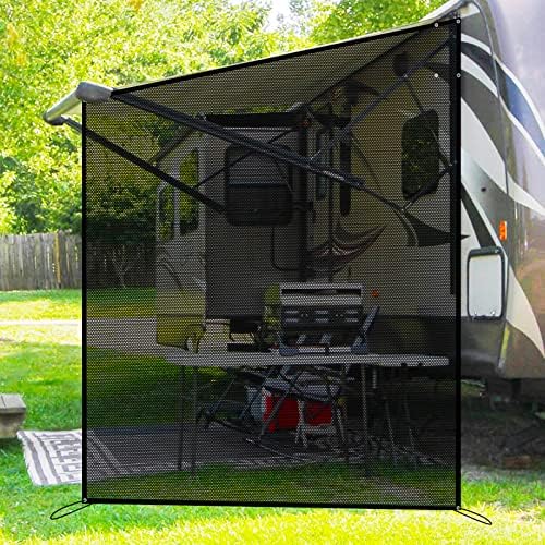 Amazon.com: Side Rv Awning Shade Screen 9'X7' Black Mesh Uv Blocker ...