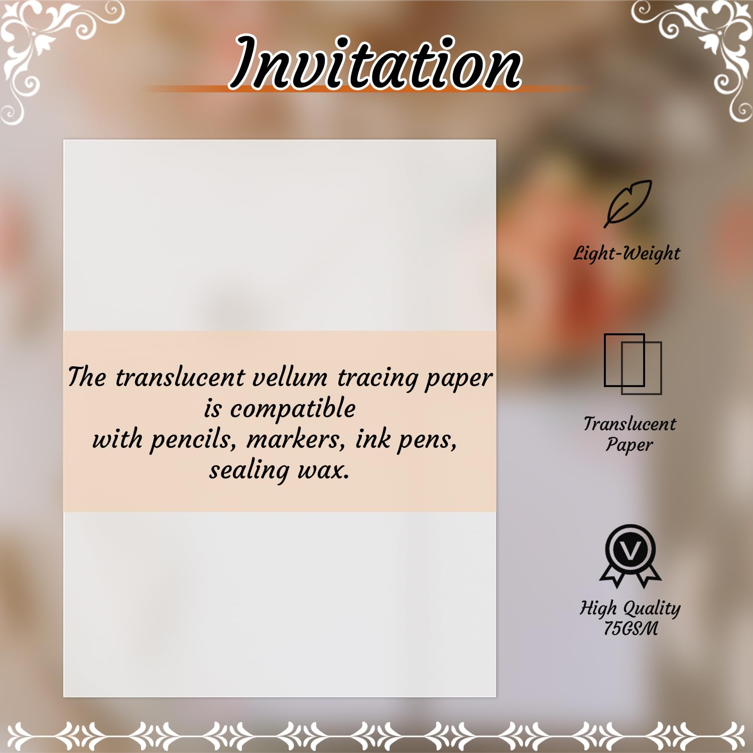 Snapklik.com : Translucent Vellum Paper, 180 Sheets 8.5 X 11 Inches ...