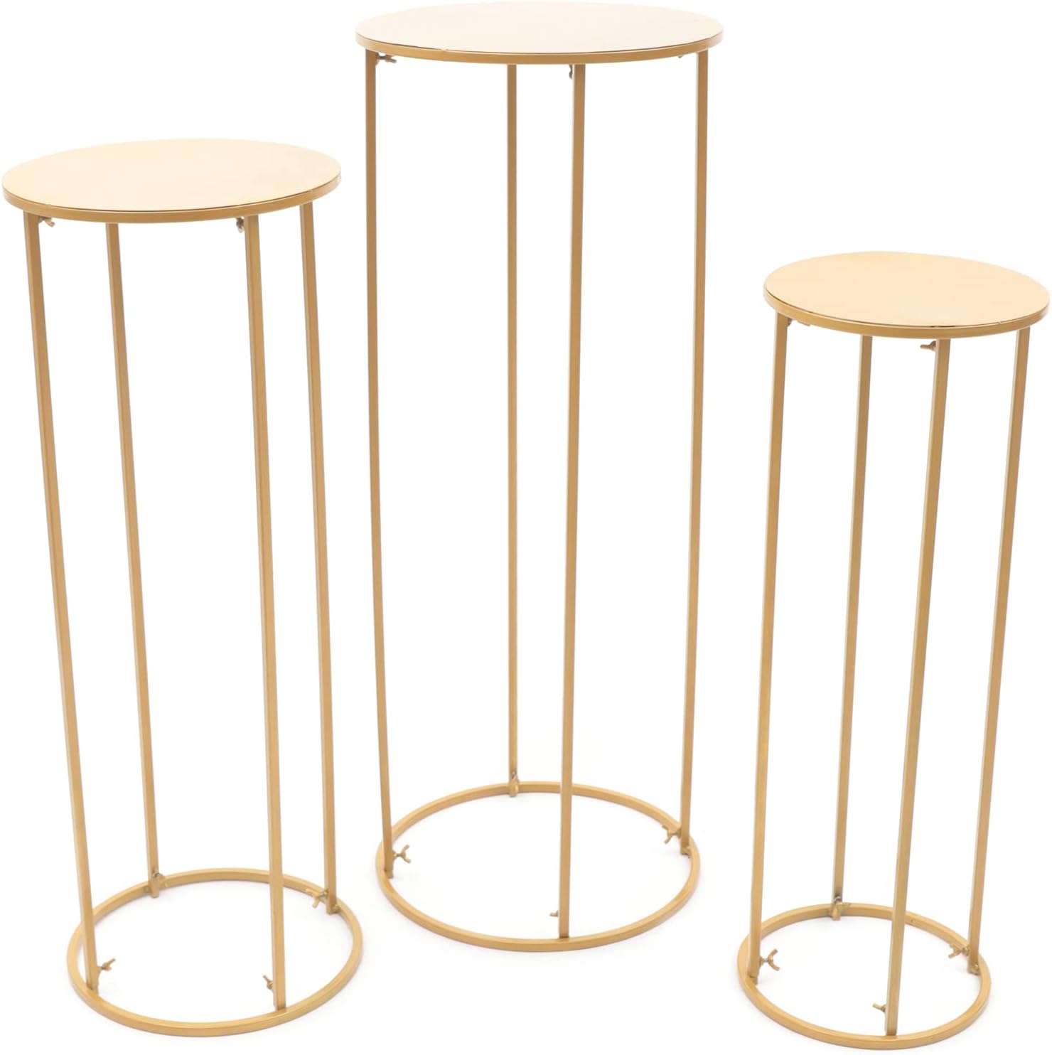 Amazon.com: Kathring 3 Pieces Gold Round Flower Stand, 39 Inch Tall ...