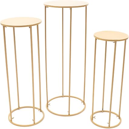 Amazon.com: Kathring 3 Pieces Gold Round Flower Stand, 39 Inch Tall ...