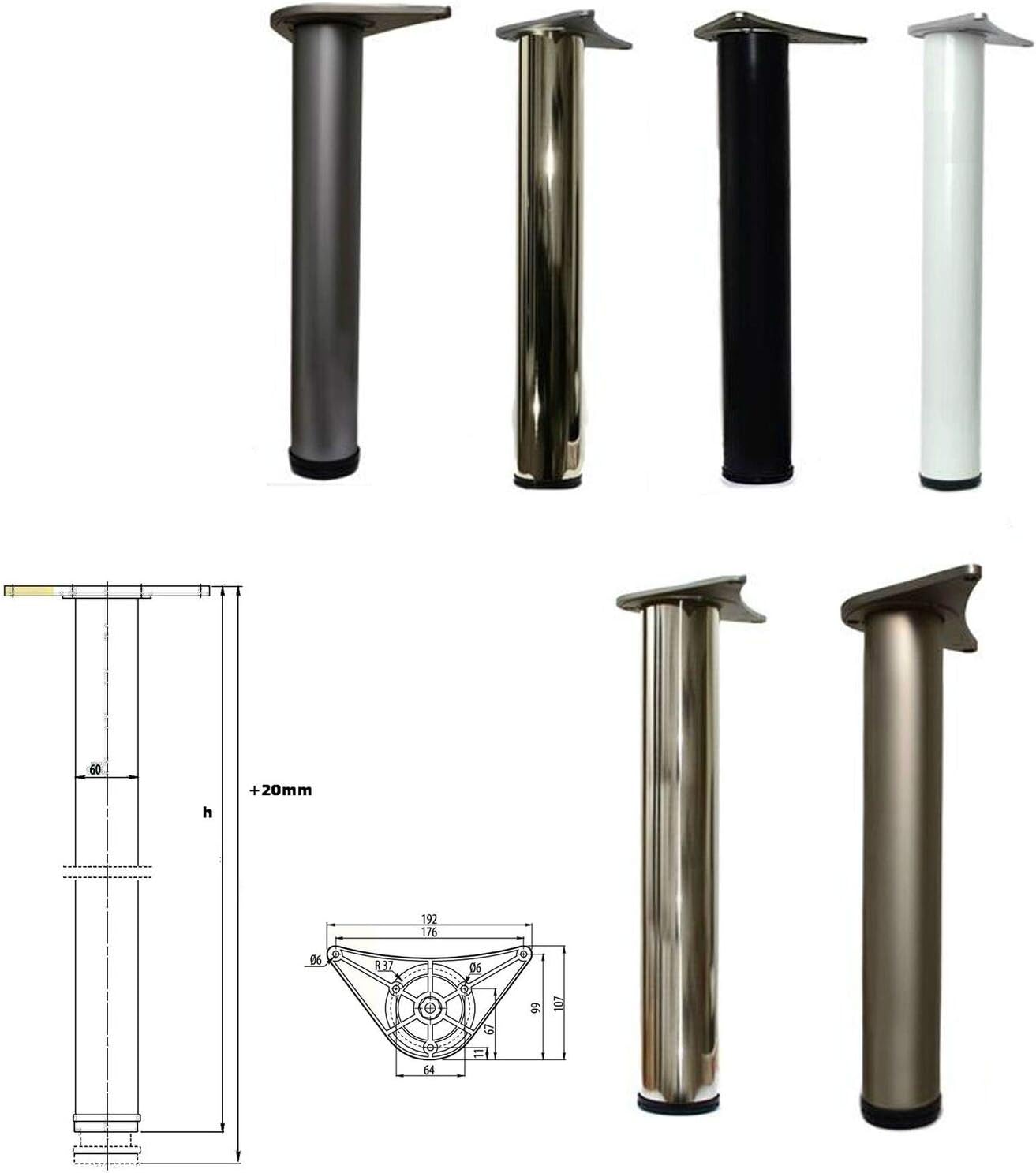 Adjustable Breakfast Bar Worktop Support Table Leg 710, 820, 1100 ...