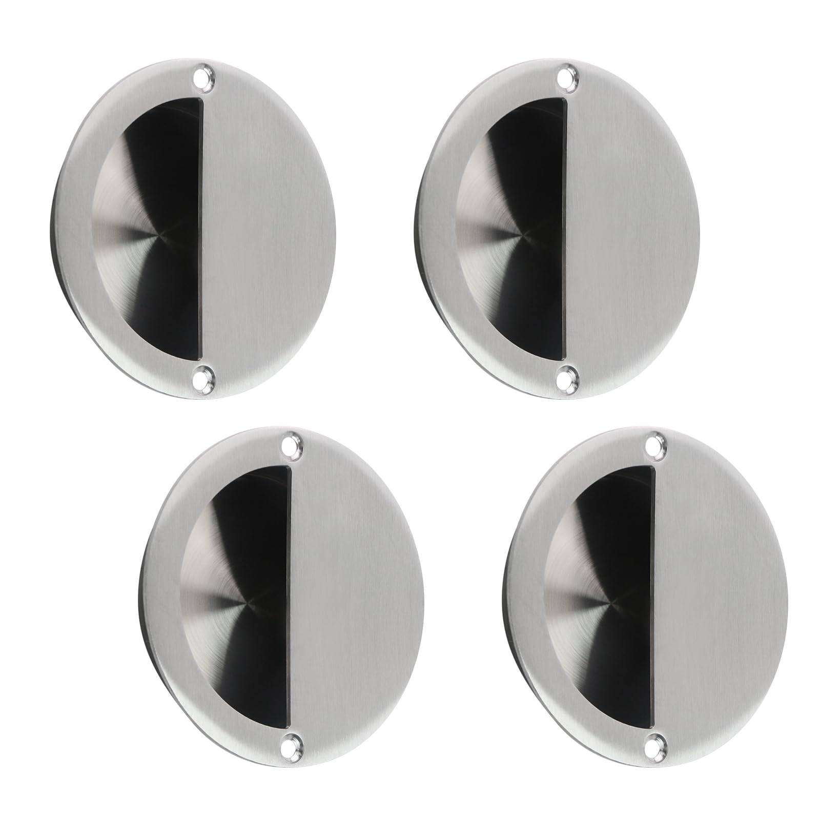 Geesatis 4 Pcs Recessed Door Handles, Finger Pulls Handles, Cabinet ...