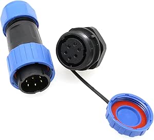 HangTon TY20 6 Pin 5A Waterproof Connector, M20 x 1.5 Thread, Male Female Wire Plug Socket Screw ...