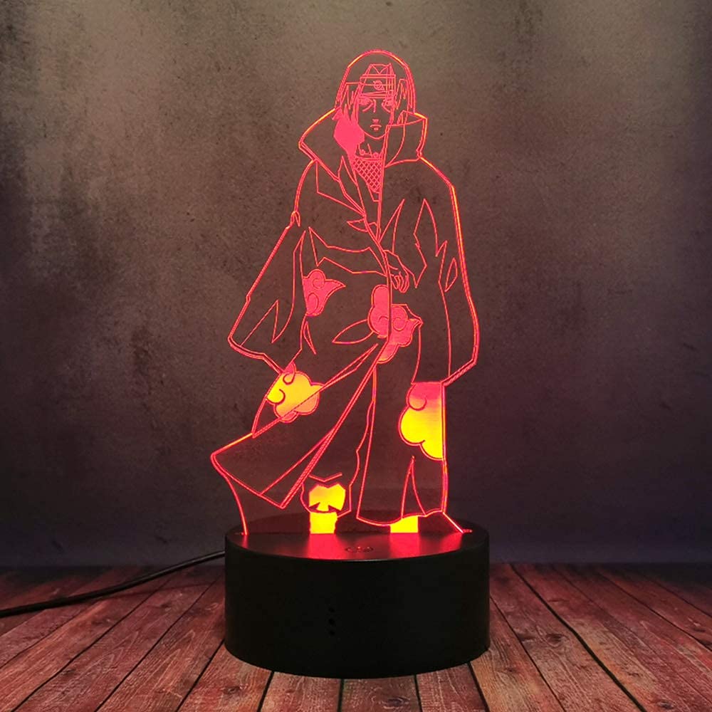 Buy Anime Cartoon Comic Naruto Uchiha Sasuke Itachi 3D Desk Lamp LED ...