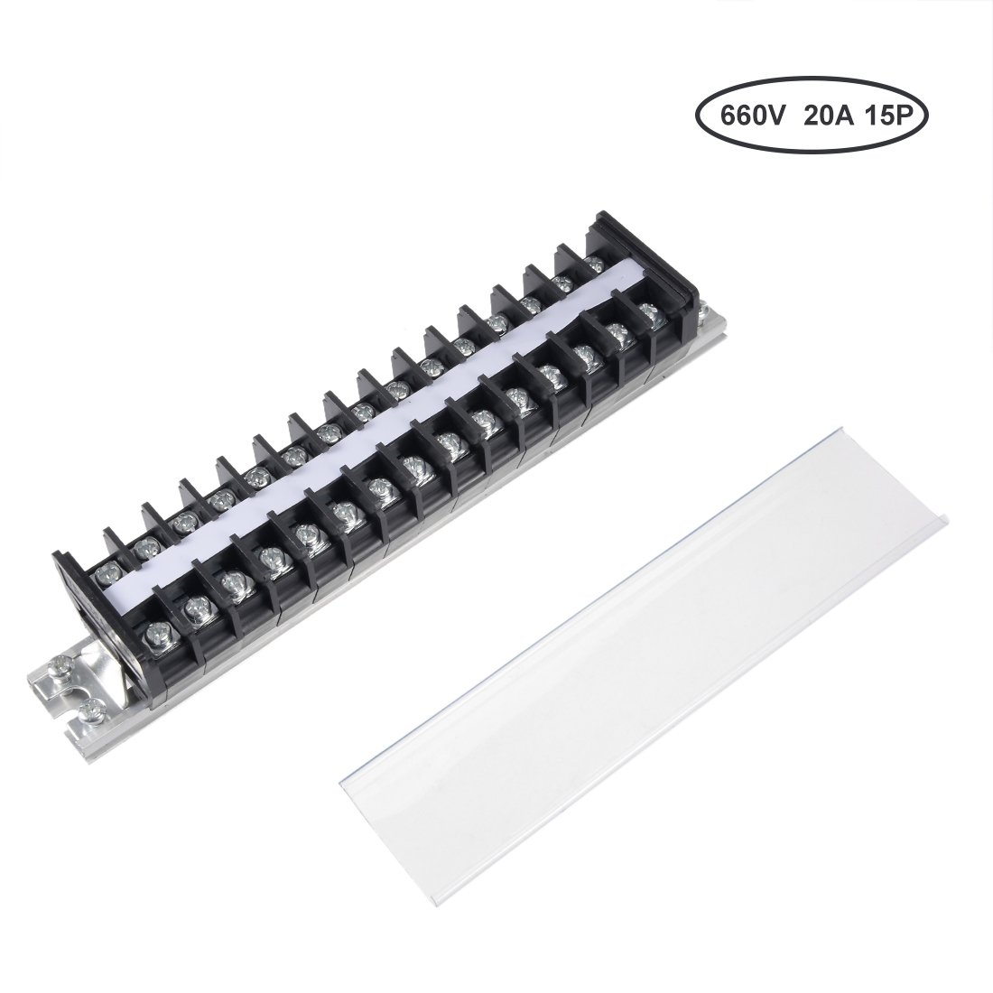 Terminal Block Baomain 8 Position Double Row Screw Terminal Covered ...