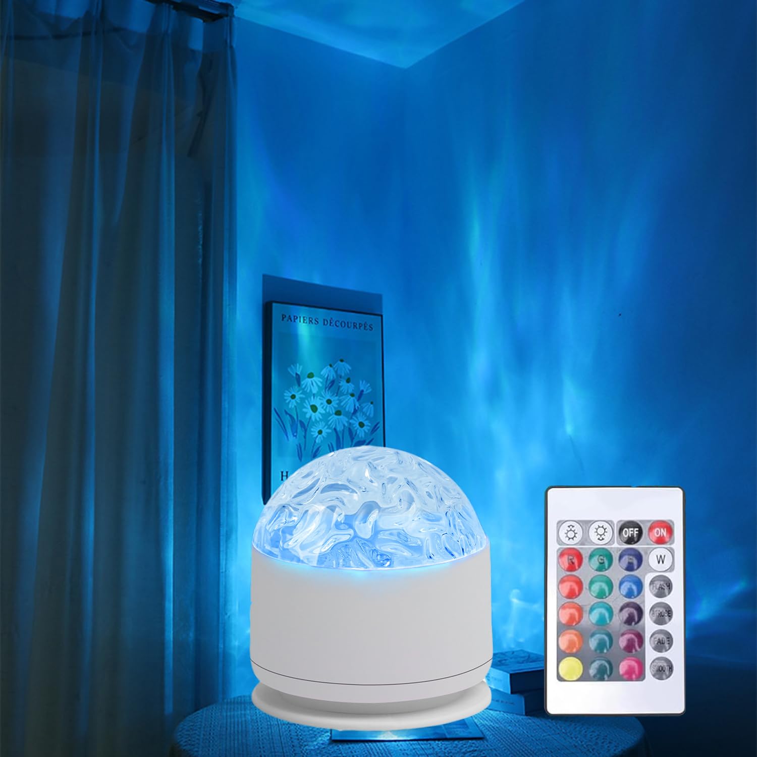 Yaslayp Ocean Wave Projector,16 Colors Gradual Underwater Projector ...