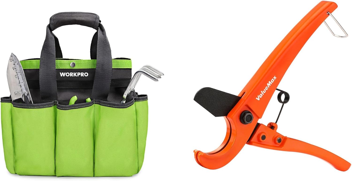WORKPRO Garden Tool Bag and ValueMax PEX Cutter, Garden Tote Storage ...