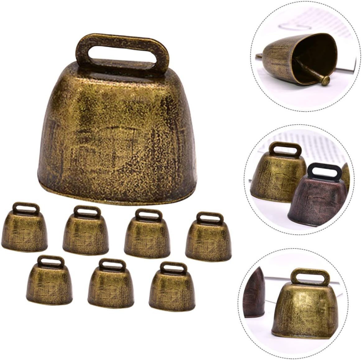 Yardwe 8pcs Metal Cow Bell Iron Bell Nativity Decor Vintage Decor Goat ...