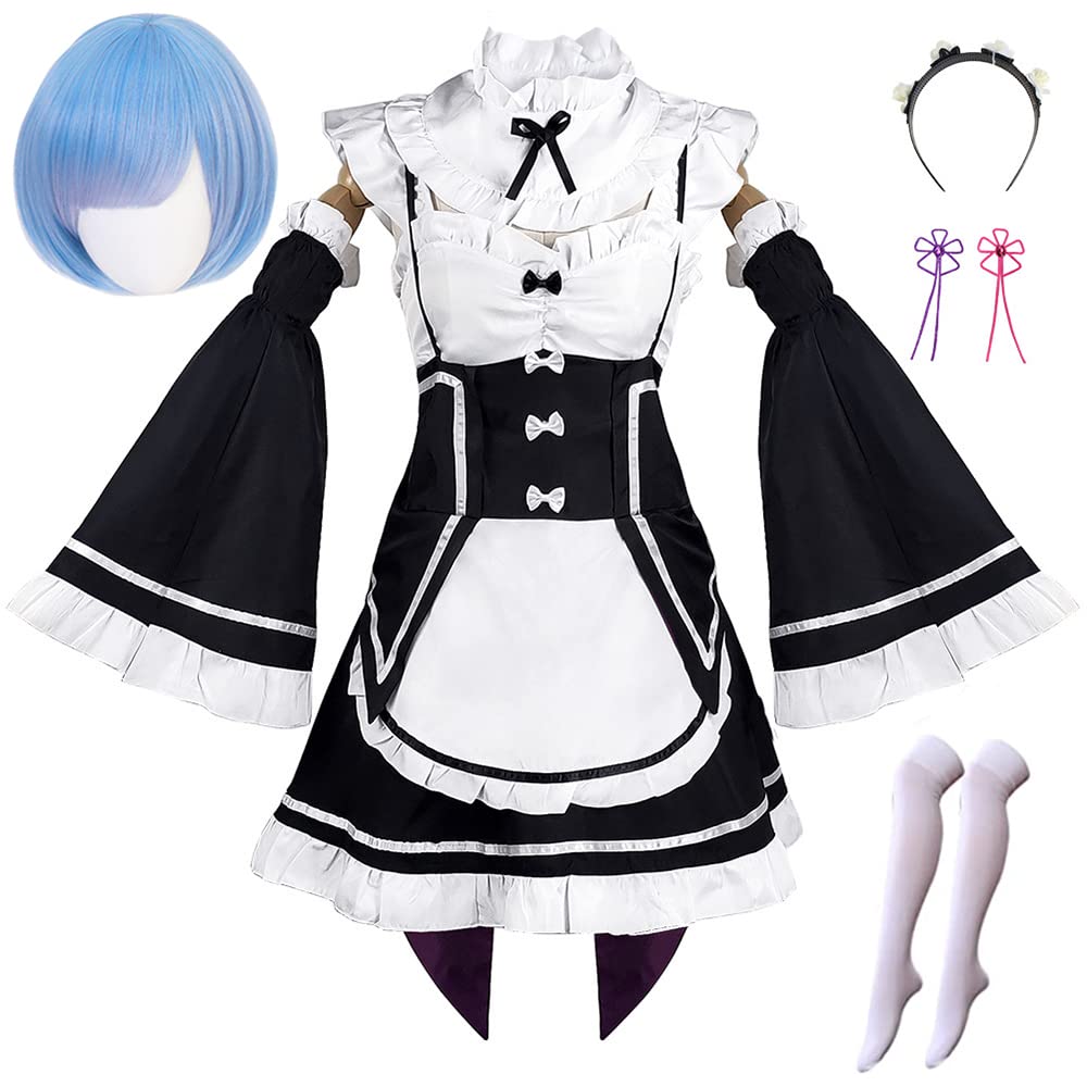 Buy Lmetsky Rem Ram Cosplay Costume Dress Natsuki Subaru costume Re ...
