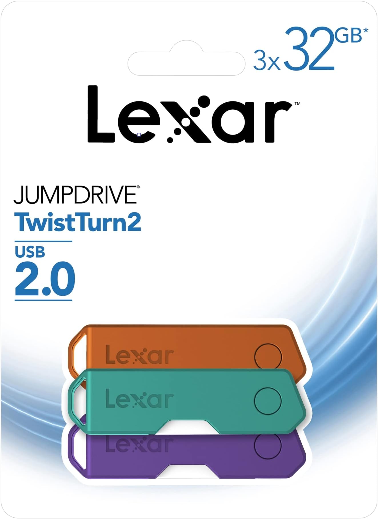 Amazon.com: Lexar® JumpDrive® TwistTurn2 USB 2.0 Flash Drives, 32GB ...