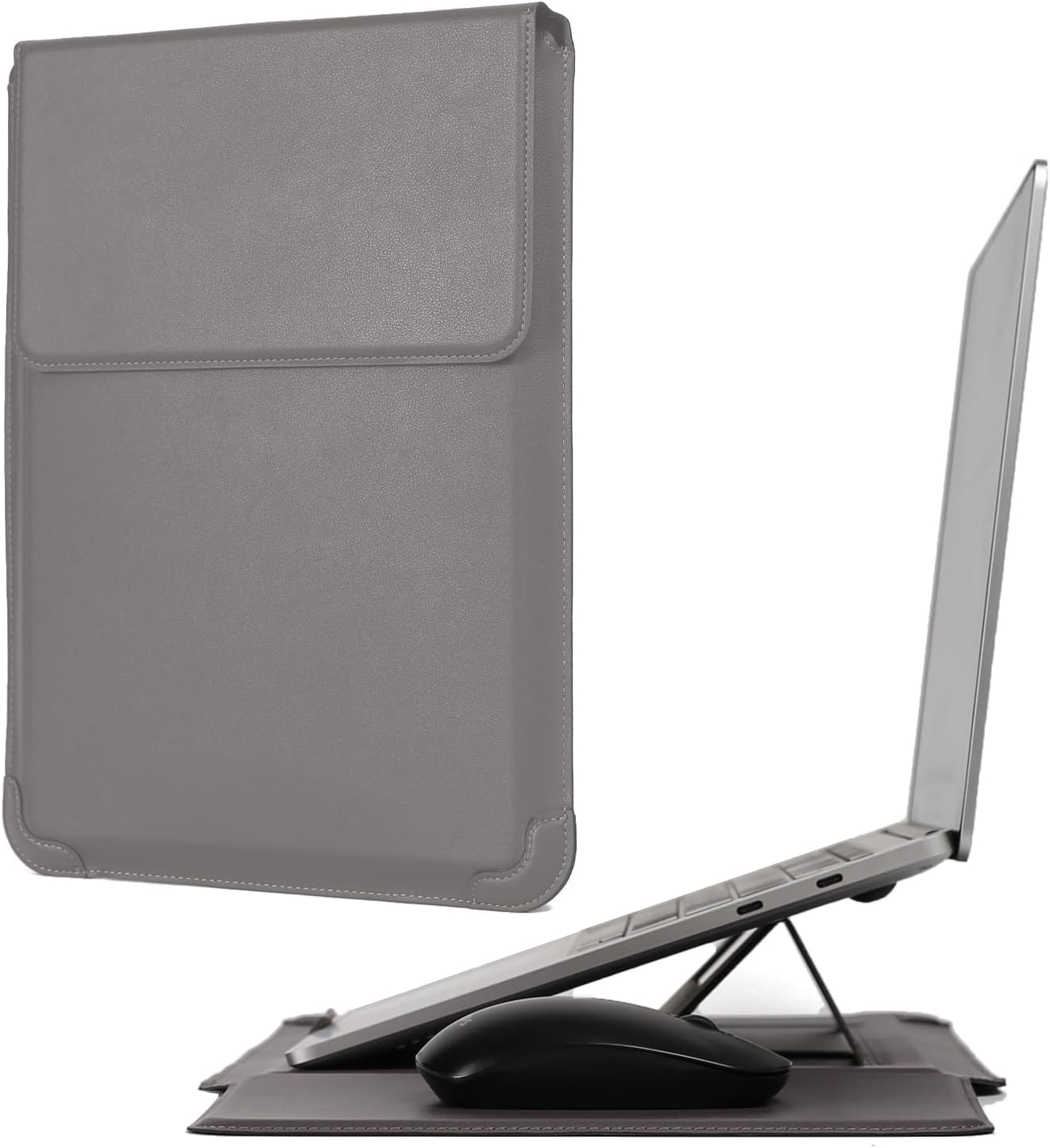 Amazon.com: HoYiXi 14 Inch Laptop Sleeve Case Leather Bag with Stand ...