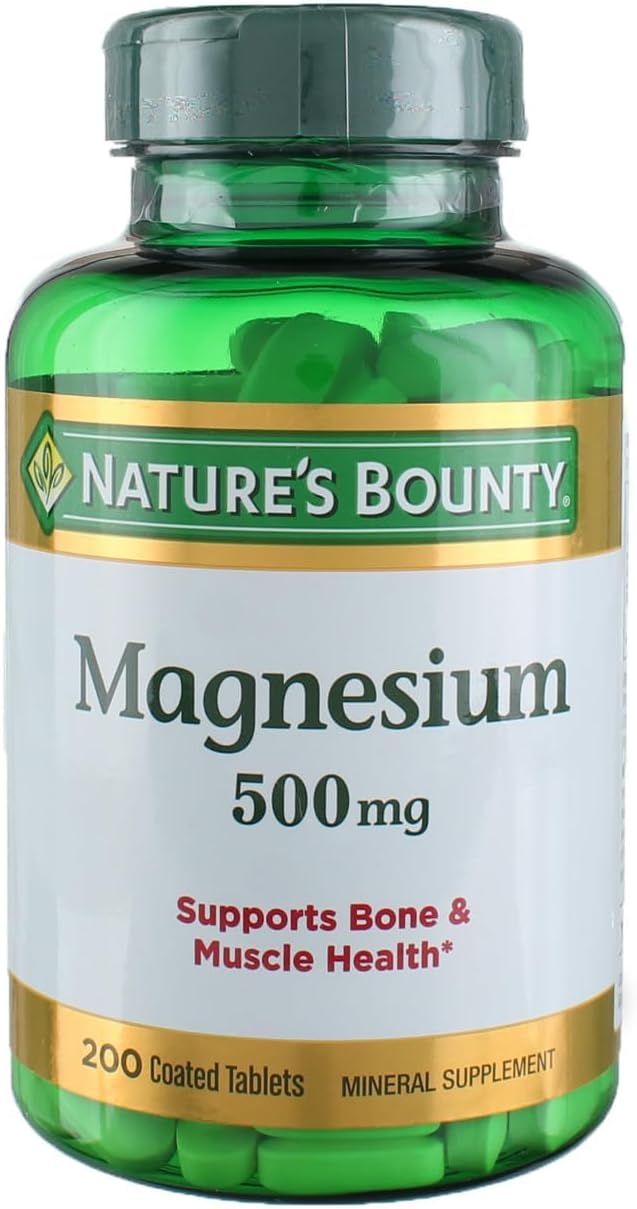 Amazon.com : Nature's Bounty Magnesium 500 mg, 200 Tablets (2 Pack ...