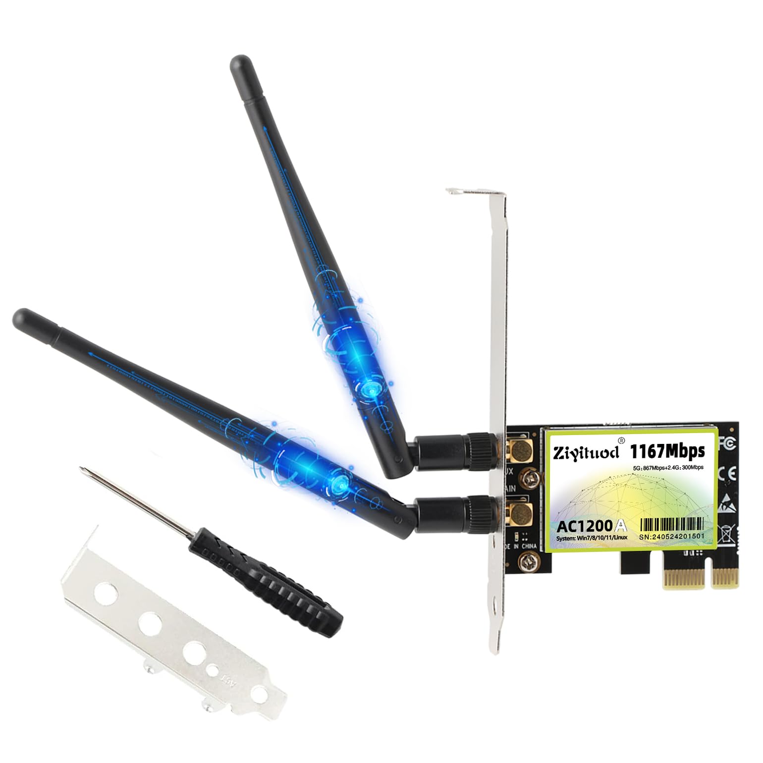 Amazon.com: AC1200 PCIe WiFi Card (Intel Wireless-AC 7265) 2.4G/5G Dual ...
