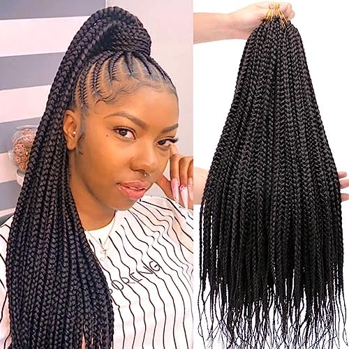 Amazon.com : ZHTks Crochet Box Braids Prelooped 6 Packs Medium 22 Inch ...