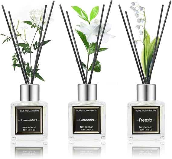 Amazon.com: NEVAEHEART Reed Diffuser Set, Gardenia/Freesia/Jasmine ...