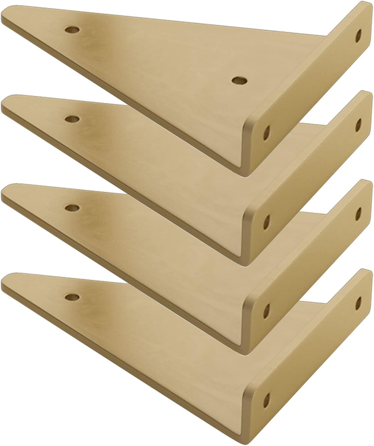 4 Pcs Invisible Shelf Brackets Gold Triangle Shelves Brackets Metal ...