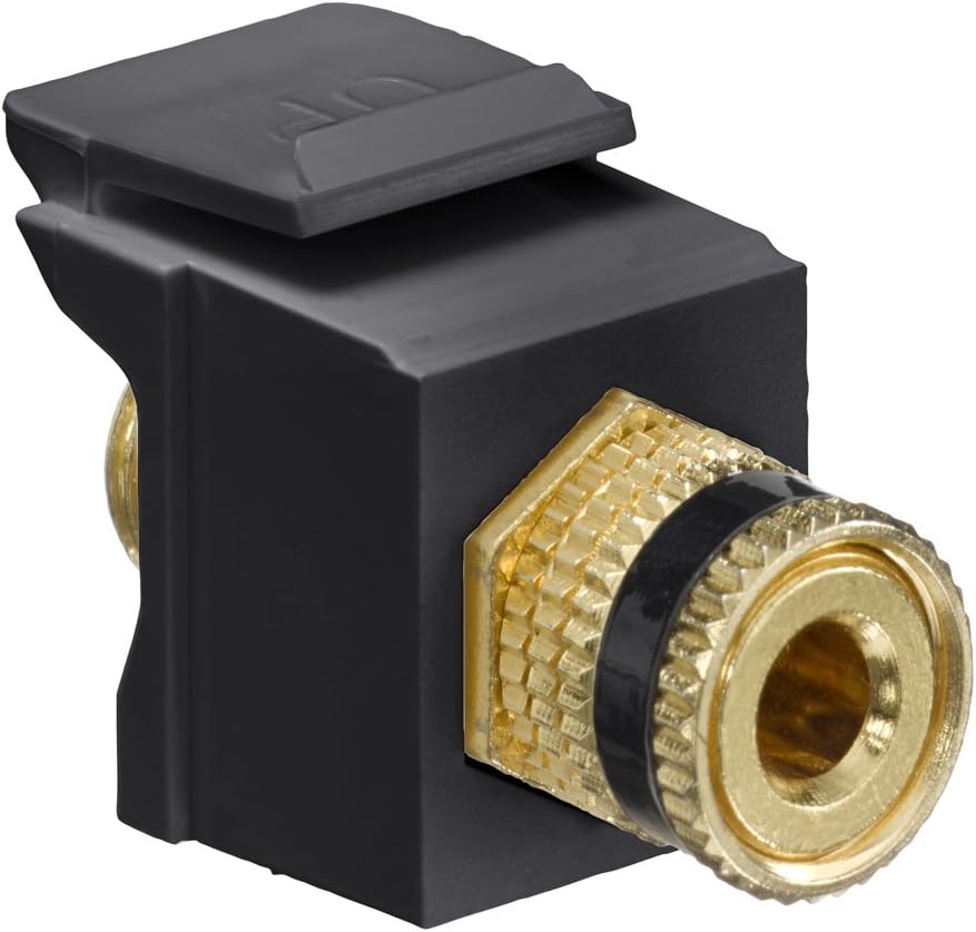 Leviton QuickPort Binding Post Adapter with Black Stripe, 40833-BEE ...