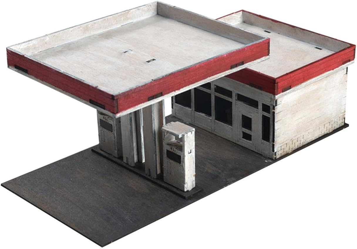 Amazon.com: predolo 1:72 1:64 Gas Station Model, Gas Station ...