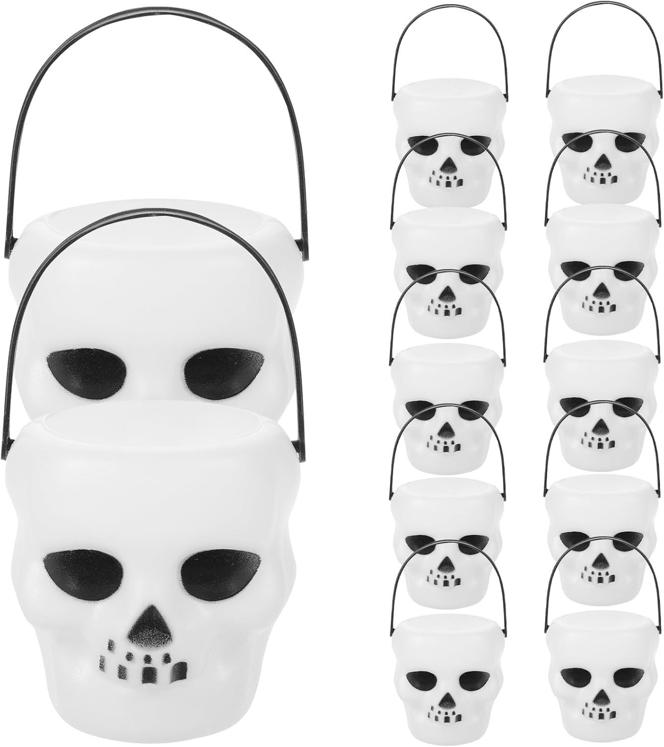 Amazon.com: MAGICLULU 12pcs Halloween Pumpkin Bucket White Bucket ...