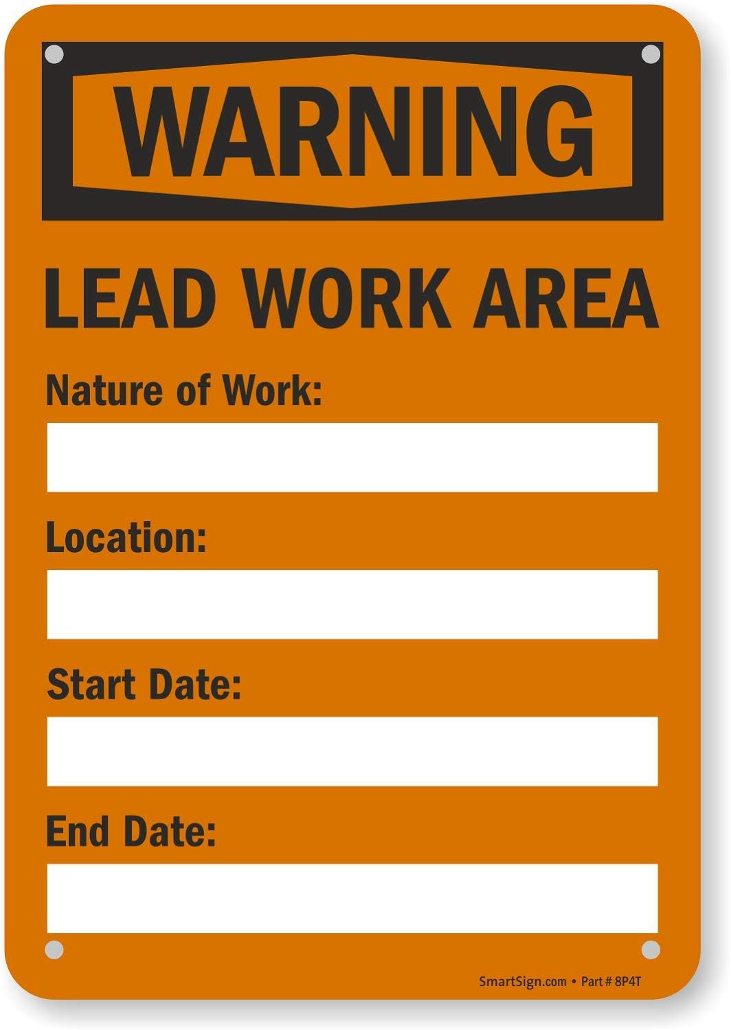 SmartSign 10 x 7 inch “Warning - Lead Work Area, Nature Of Work ...