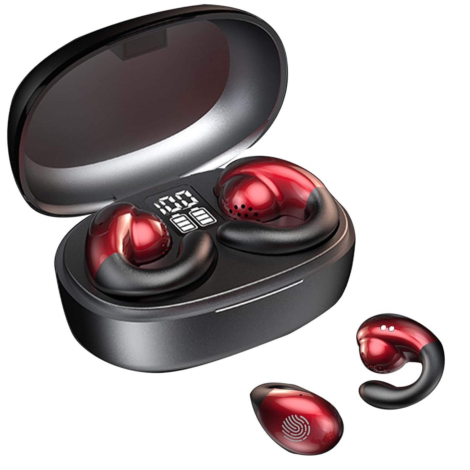 Loluka Touch Control Ear Clip Headphones Wireless Earbuds Ear Clip Bone ...