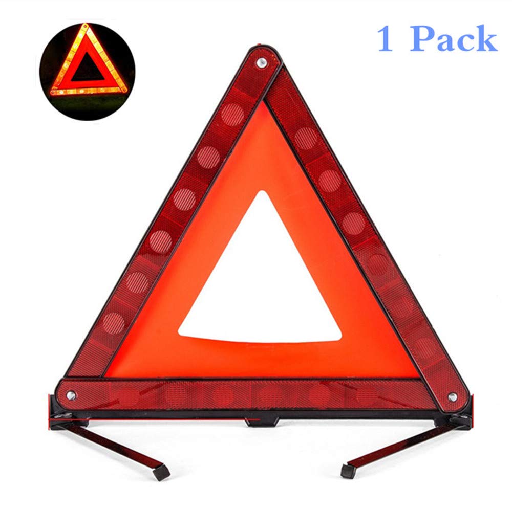 Buy Reemky Warning Triangle Foldable Safety Triangle Triple Warning Kit ...
