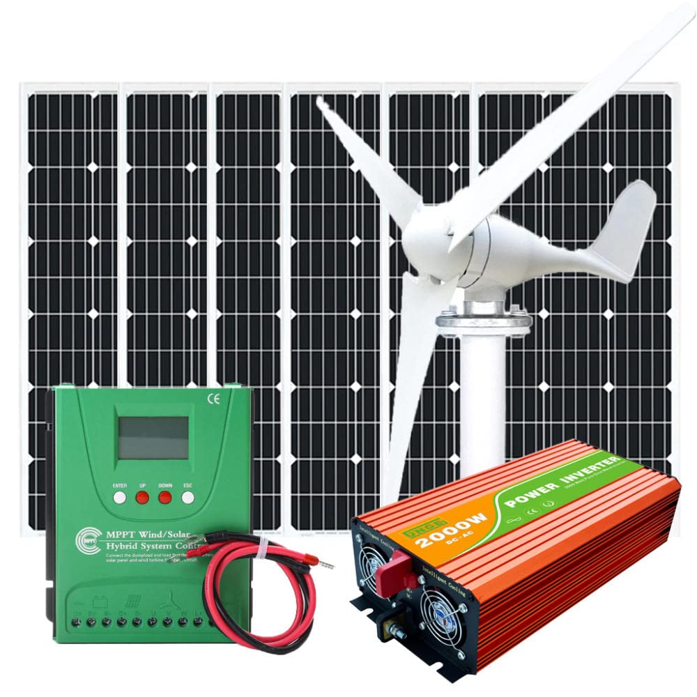 Buy 1400 Watts Solar Wind Turbine Generator Power Kit: 12V 800Watt Wind ...