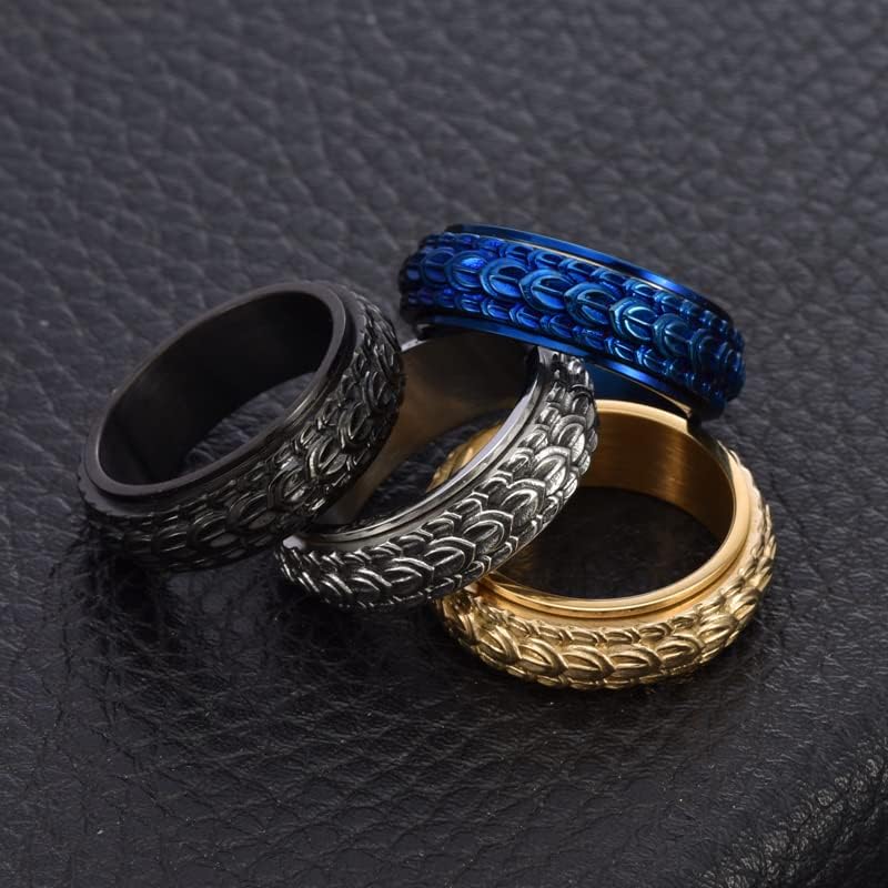 Snapklik.com : Dragon Scale Anxiety Ring For Men Cool Stainless Steel ...