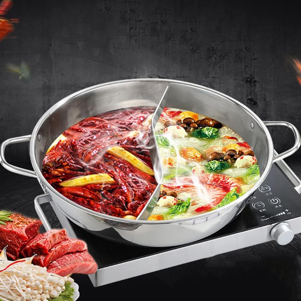 Olla dividida de doble sabor Shabu Shabu Olla con divisor Olla caliente ...